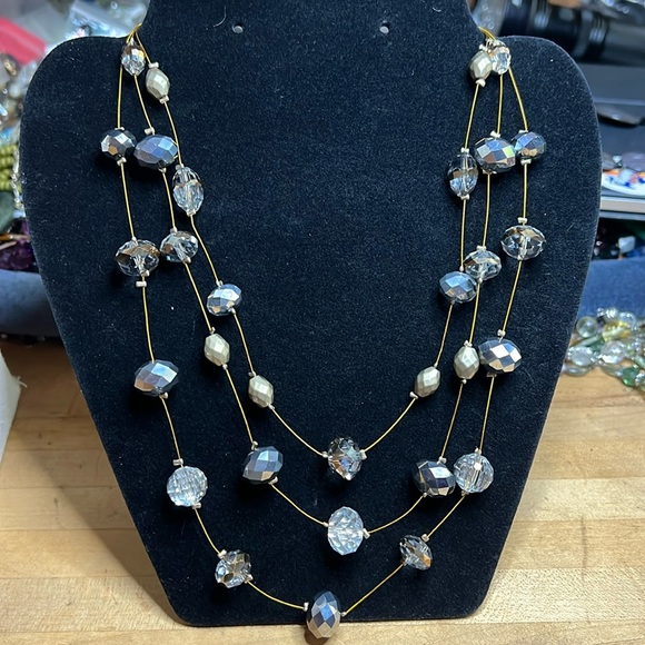 Erica Lyons | Jewelry | Elegant Erica Lyons Floating Ab Beaded Necklace ...